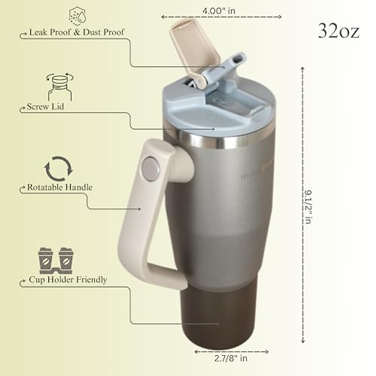 Hydro Stanley Brown Tumbler 32oz