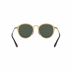 Ray-Ban RB3574N Blaze Round Sunglasses, Gold/Dark Green, 59 mm