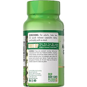 Magnesium Glycinate Capsules | 200mg | 60 Count | Chelated Superior Absorption Formula | Non-GMO & Gluten Free Supplement | by Nature's Truth