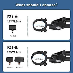 Hayve Microscope Arm Stand，Adjustable Metal Bracket with Clamp and Grommet Base，Coin Microscope Mount ，Compatible with Model DM4 DM9 MS1 MS3& Most 4.3'',7'' Digital Microscopes (1.37inch(for DM9-H))
