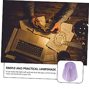 Purple Fabric Drum Lamp Shade for Table Lamps - Clip-on, 5.5x3.5x4.9 Inch