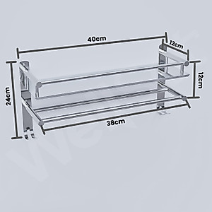 Well Set Shelves Wall Mounted, 17 Inch Rustic Metal Wall Shelves for Storage, Bedroom Living Room Bathroom Kitchen Office and More Weathered shelves for wall decor