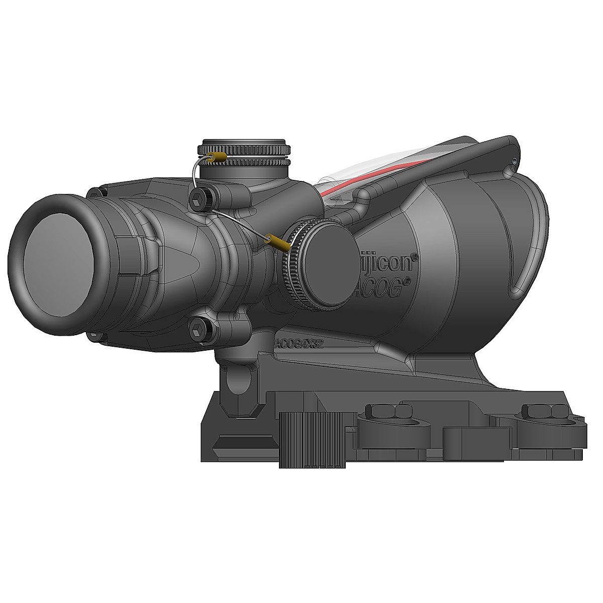 Trijicon 4x32 ACOG with Red Horseshoe/Dot M855 RCO Reticle and Quick Release Mount