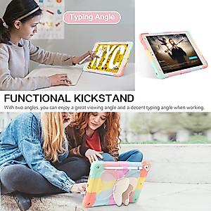 VENINGO iPad Air 2 & iPad 9.7 2017/2018 & iPad Pro 9.7 Case, iPad 5th/6th Generation Case, 2 in 1 Rugged Full Body Shockproof Protective Girls Women Tablet Cover with Stand Pen Holder, Colorful Pink