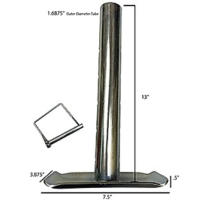 Class A Customs | TJFP-LZ-01 | Trailer Tongue Jack Exteded Reach Zinc Plated Foot Pad (2000lb Capacity) | for Campers RV and Cargo Trailers Tongue Mounted Jack