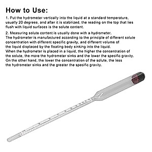 Beer Meter, Easy Reading Glass Hydrometer Tool Durable Wide Application for Office