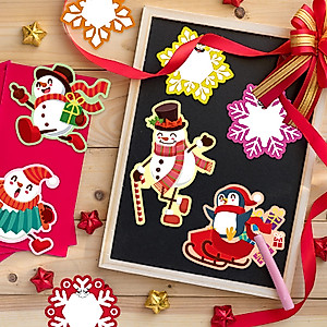 44 Pieces 6"-8" Christmas Cut-Outs Bulletin Board Decorations Assorted Xmas Cartoon Accents Cutouts for Bulletin Board Classroom School Home Holiday Christmas Party