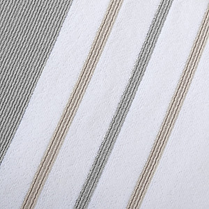 Great Bay Home, Towel, Cotton (16 x 30 inches) Oversized Decorative Luxury Hand Towels. Noelle Collection, Set of 4, Glacier Grey/Cappuccino