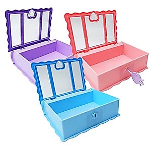 KOMBIUDA 3pcs Kids Stationary Cookie Gift Box Book Boxes Decorative Book Cartoon Box Candy Case with Lock Christmas Treat Box DIY Making Box Candy Storage Box Book-shaped Candy Box Toy Girl