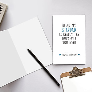 Ogeby Funny Father’s Day Card for Stepdad, Cheeky Birthday Card for Him, Being My Stepdad Is Really the Only Gift You Need