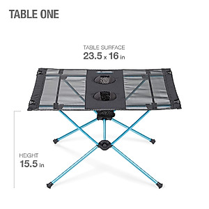 Helinox Table One Lightweight, Collapsible, Portable, Outdoor Camping Table, Black