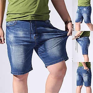 Men Summer Jeans Pocket Shorts Skate Board Harem Pants Plus Size 921