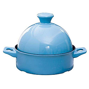 MYYINGBIN Blue Moroccan Tagine Ceramics Cooking Pot with Conical Cover Lead-Free Stewpot for Different Cooking Styles