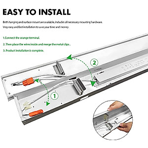 TychoLite 110W LED Shop Lights 8FT Linear Strip Light, 12000LM, 5000K, 8' LED Light Fixtures for Garage Warehouse Supermarket, 8 Foot LED Commercial Ceiling Lighting, Fluorescent Tube Replacement