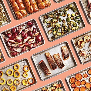 FSE Sheet Pan, Commercial Grade, 20-Gauge Aluminum, Bun Pan, 18" L x 13" W x 1-1/8" H (Half Size)