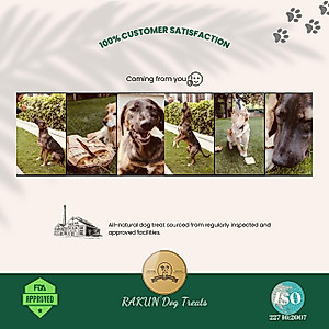 RAKUN Dried Beef Ears - 100% Natural Cow Ear Dog Chews - for Medium and Large Breed Dogs - Aggressive chewers - Pack of 1(6 Pieces)