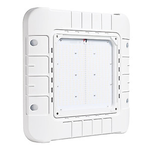 Parmida LED Canopy Light, Wattage Selectable (200/250/300W), ETL-Listed, Dimmable, 100-277VAC, IP65 Waterproof, 5700K, 16.5” x 16.5”, Gas Station, Garage, Street, Outdoor Lighting, Commercial Grade