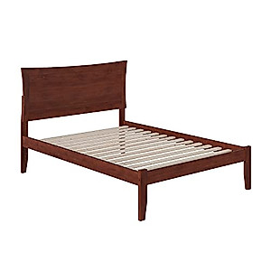 AFI Metro Full Platform Bed with Open Footboard and Turbo Charger in Walnut