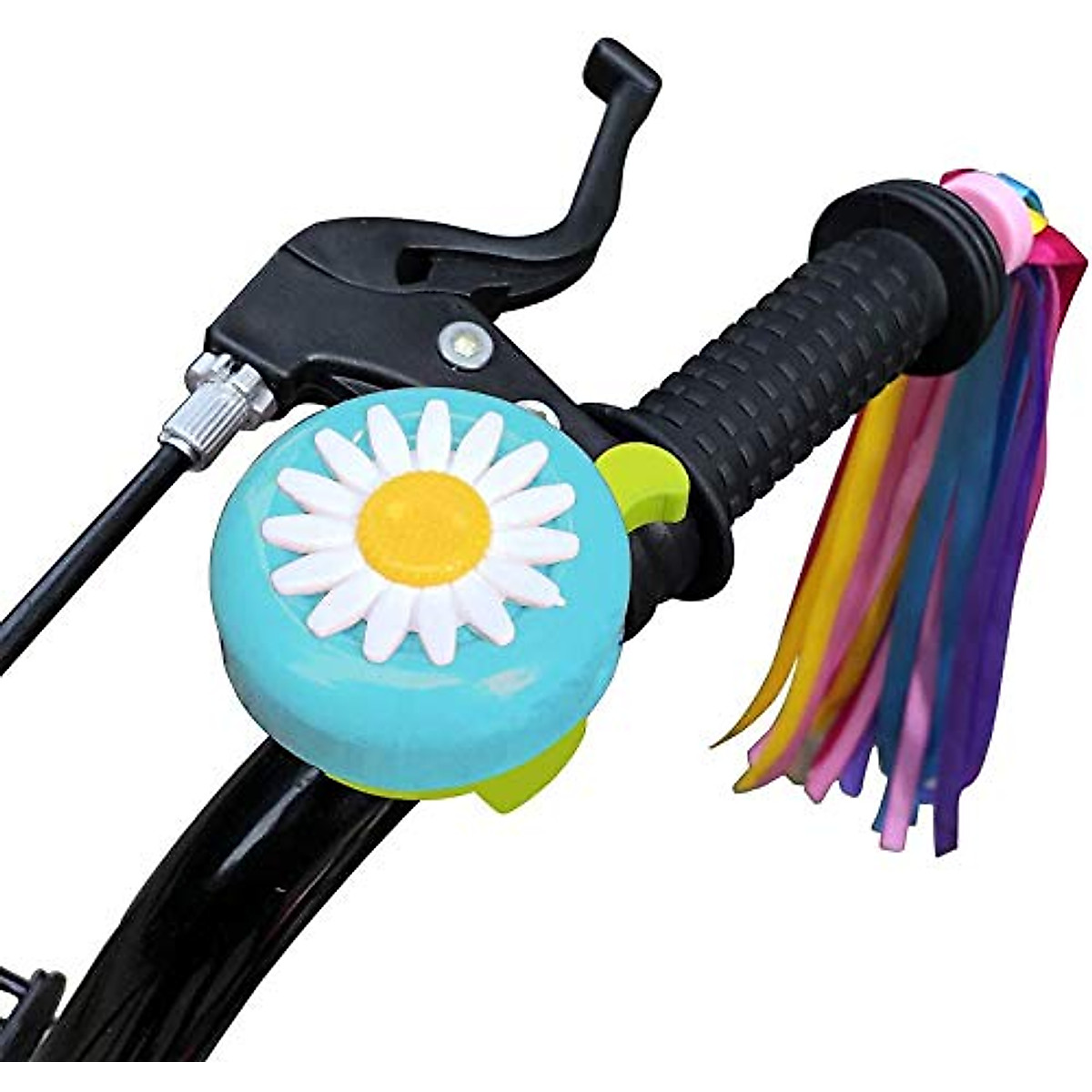 kortes 1 Pack Kids Bike Bell and 2 Pack Kids Bike Streamers for Children's Bike Accessories (Pink, Red,& Blue) (Blue & Green)