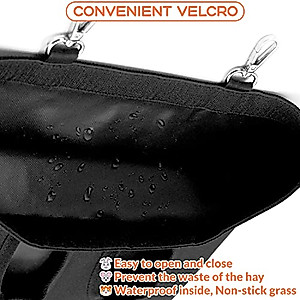 Rabbit Hay Feeder, Bunny Hay Bag for Rabbits, 3 Holes Large Capacity 600D Oxford Cloth Fabric Hanging Hay Feeder Bag for Small Animal (Black)