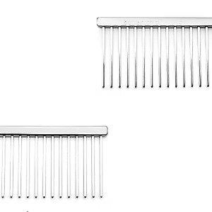 Chris Christensen 005 7.5 inch Fine/Coarse Long Tooth Greyhound-Style Butter Comb, Groom Like a Professional, Rounded Corners Prevent Friction and Breakage, Solid Brass Spin with Steel Teeth, Chrome