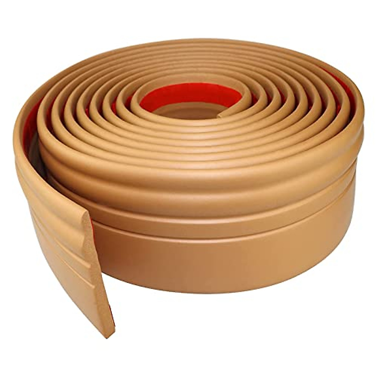 Youyis Flexible Baseboard Molding Trim,4 inch(W) *16.4 ft(L) Peel and Stick Rubber Wall Base Molding Trim, Self Adhesive Soft Foam Wall Baseboards Moulding Trim for Wall Base Cove Base.(Brown)