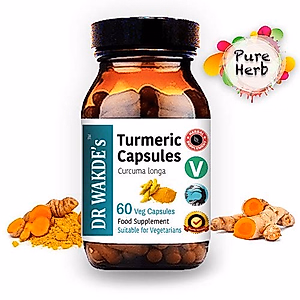 DR WAKDE'S Turmeric Capsules (Curcuma Longa, 60 Veg Caps, Plant-Based Supplement, Ayurvedic Herb, All Natural, Vegan)