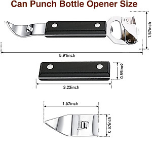 Bottle Opener, Multifunctional Stainless Steel Can Opener Jar Lid Gripper,Suitable for Camping and Traveling