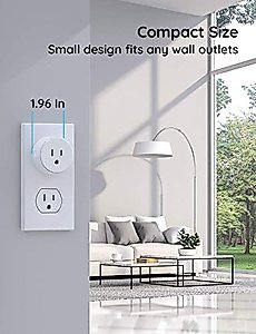 Govee Dual Smart Plug 2 Pack, 15A WiFi Bluetooth Outlet, Work with Alexa and Google Assistant, 2-in-1 Compact Design Bundle with Govee Smart Plug, WiFi Plugs Work with Alexa & Google Assistant