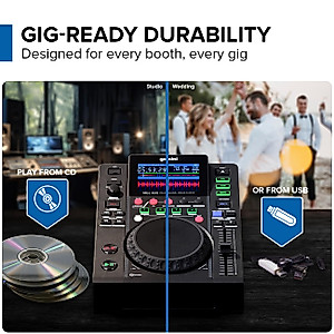 Gemini Sound MDJ-600: Professional CD & USB DJ Media Player with 4.3" Display, Touch-Capacitive Jogwheels, MIDI Controller – Versatile DJ Deck for Beginners and Pros