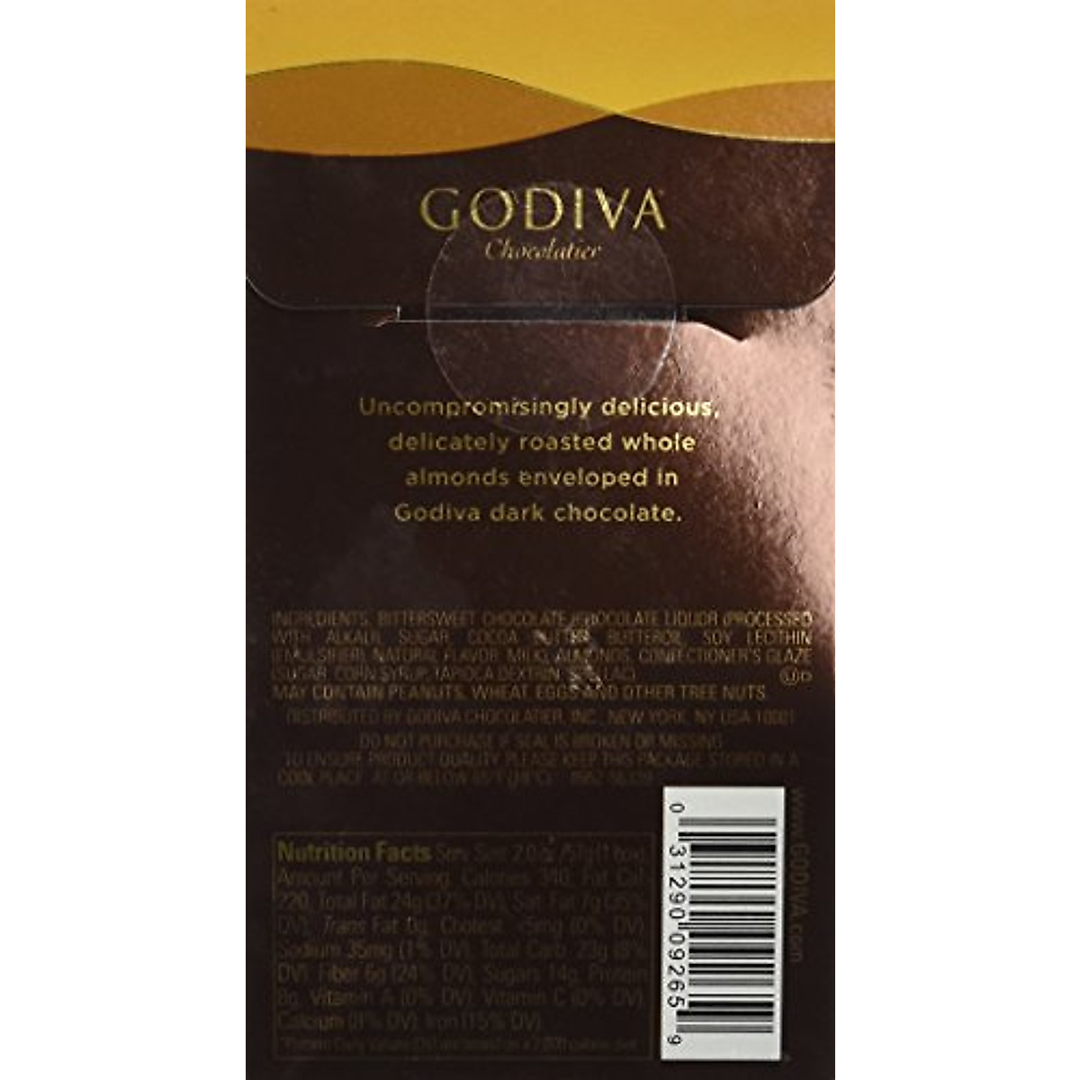 Godiva Choc Drk Almond, 2 oz