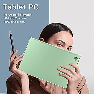 Qinlorgo 10 Inch Tablet, Support 4G Network Front 5MP Rear 8MP US Plug 100-240V 6GB 256GB Night Reading Mode 4G Calling Tablet for 11 (US Plug)