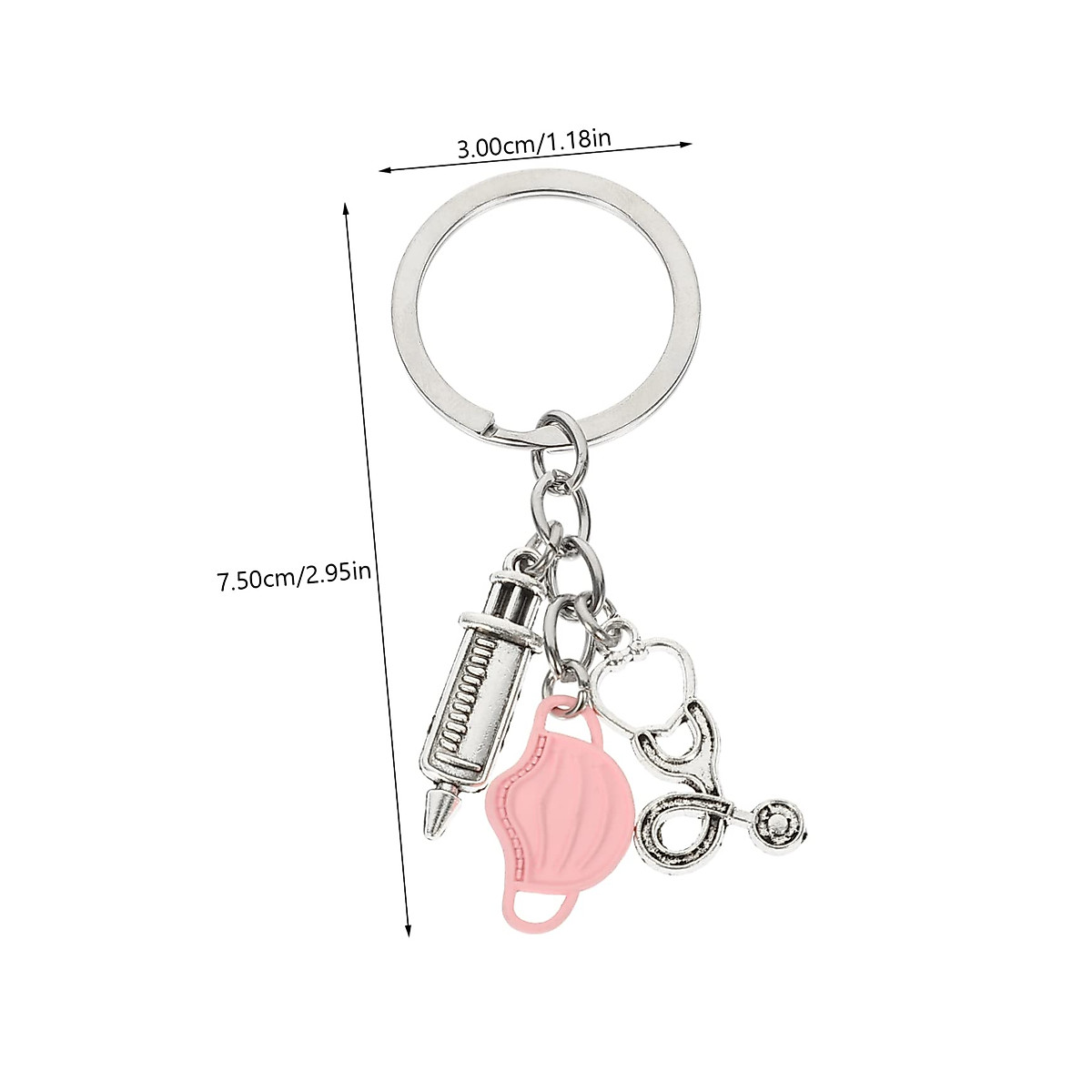 PACKOVE 4pcs stethoscope keychain car key pendant Decorative Key Chain keychain car keychain for women doctor keychain key chain keychain pendant Metal alloy Miss