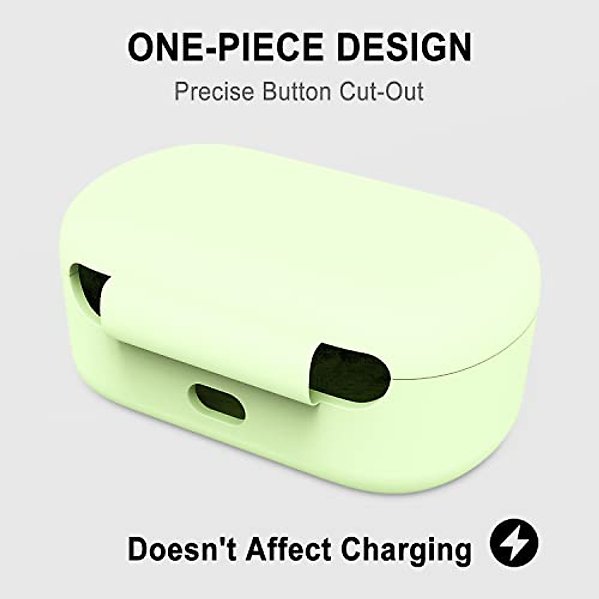 Geiomoo Silicone Case Compatible with TOZO T10, Protective Cover with Carabiner (Luminous Green)