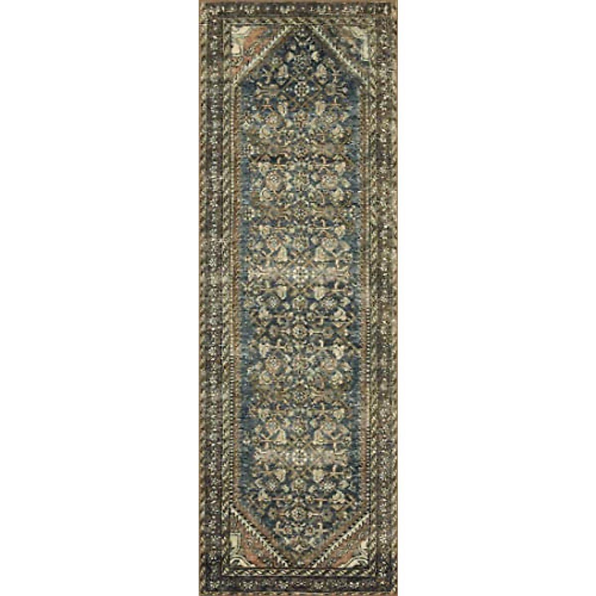 Magnolia Home by Joanna Gaines x Loloi Banks Collection BAN-02 Machine Washable Denim / Clay 2'-0" x 5'-0" Accent Rug