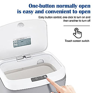 Automatic Garbage Can Motion Sensor Bathroom Trash Can Touchless Bathroom Trash Can 15L/4gallon Smart Trash Bin with Lid Slim Plastic Narrow Garbage Can for Living Room, Bedroom, Office, Toilet, RV (Grey)