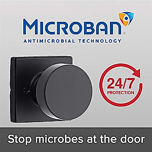 Kwikset 97880-942 Pismo Half-Dummy Square Modern Door Knob, Matte Black