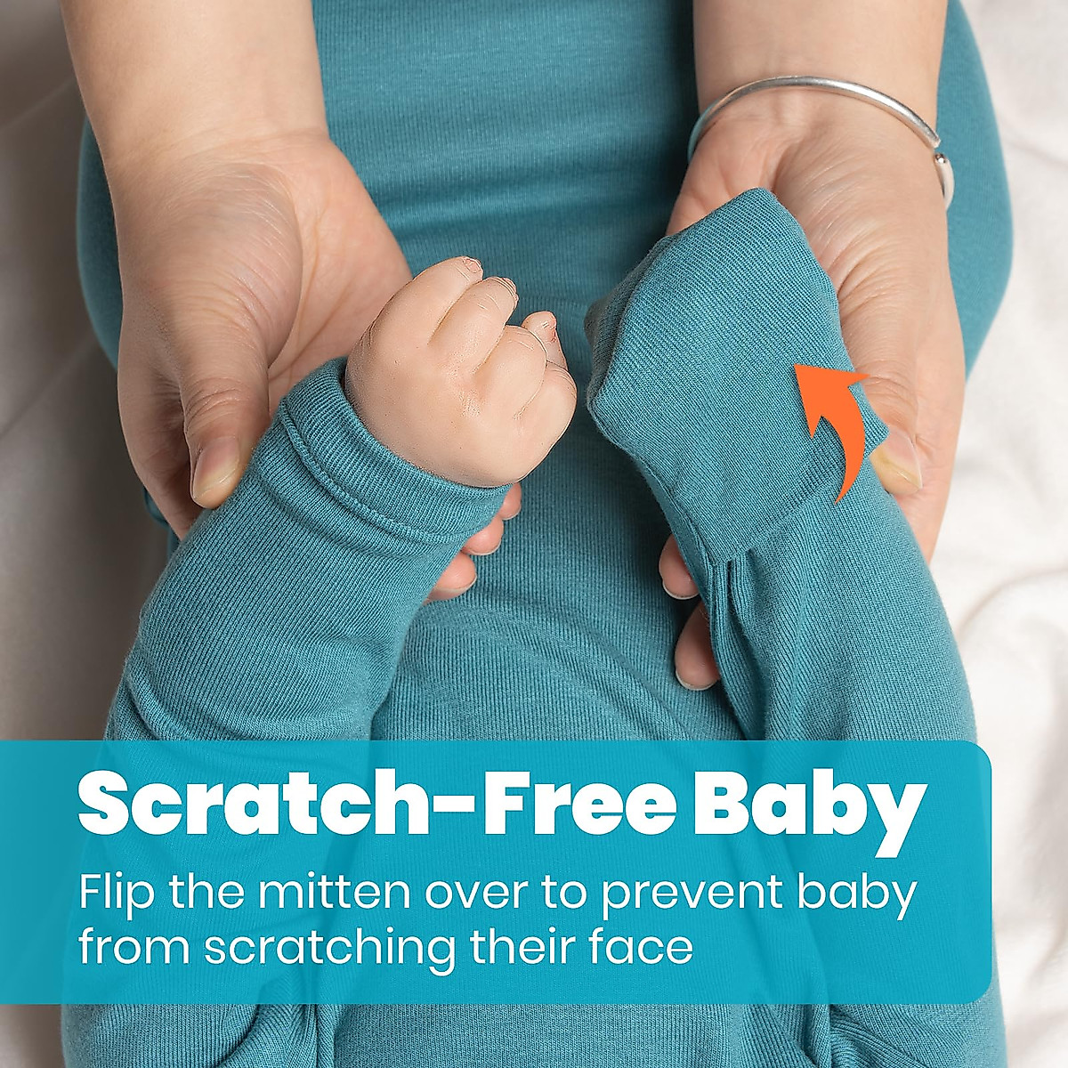 Baby Knotted Gown, Super Soft Newborn Infant Long Sleeve Sleeper for Baby Girl and Boy Sleepwear with Hat Set (Blue Green, 0-3 Months)