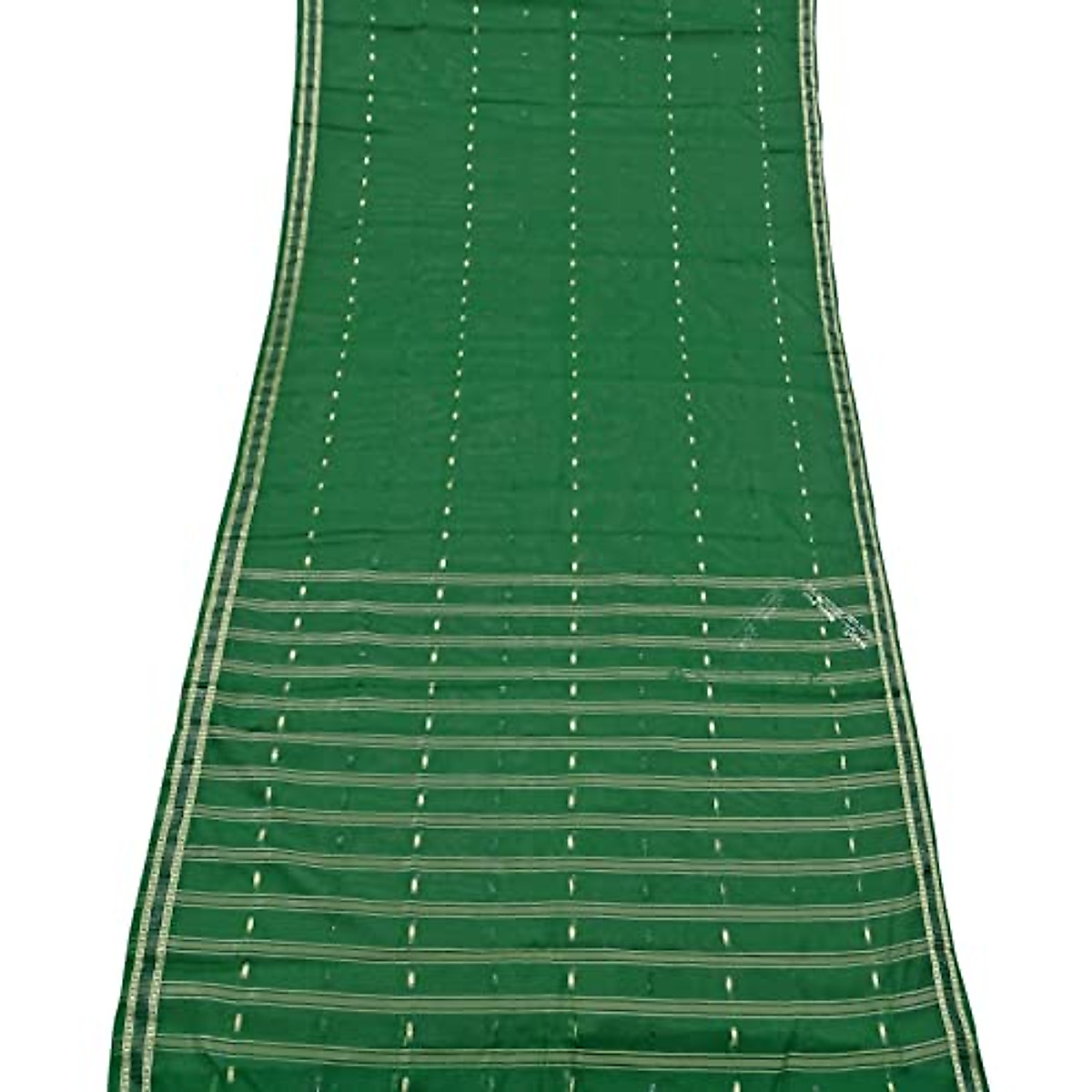 Peegli Indian Vintage Green Cloth Georgette DIY Fabric Traditional Dress Material Woven Textile