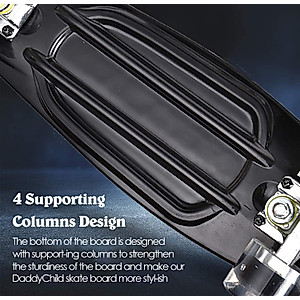 DADDYCHILD Skateboards Complete 22 Inch Mini Cruiser Skateboard for Kids Boys Youths, Light up Wheels for Beginners