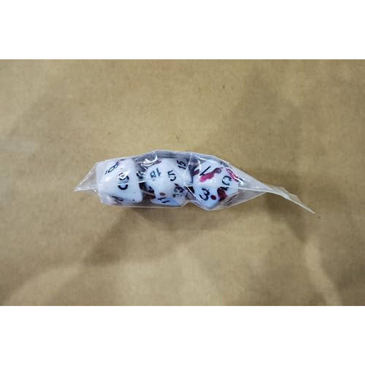 FLASHOWL Vampire Dice Blood Dice D&D Dice Set with Irregular Spray Fuchsia Dots Blood Splatter Polyhedral Role Playing Gaming Dice D20 Dice Dungeons and Dragons Dice 7 Set