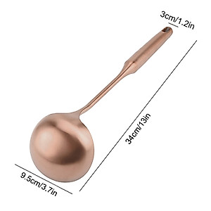 Stainless Steel Ladle Spoon Kitchen Turner, Big Soup Ladle Useful Kitchen Turner Cooking Tool Utensil Tool (Soup Ladle-Rose Gold)