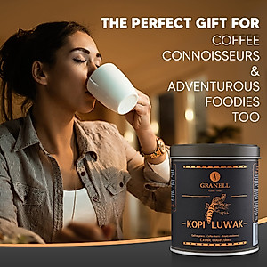 Cafés Granell Wild Civet Arabica Coffee Beans, Medium Roast Gourmet Indonesian Luwak Coffee Gifts, 100g