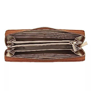 GUESS Laurel Large Zip Around Wallet, Light Cognac