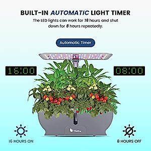 Wattne 9Pods Hydroponics Growing System with LED Grow Light for Home Kitchen, Adjustable (7-23 inches) Height, Automatic Timer Germination Kit for Vegetables & Fruits