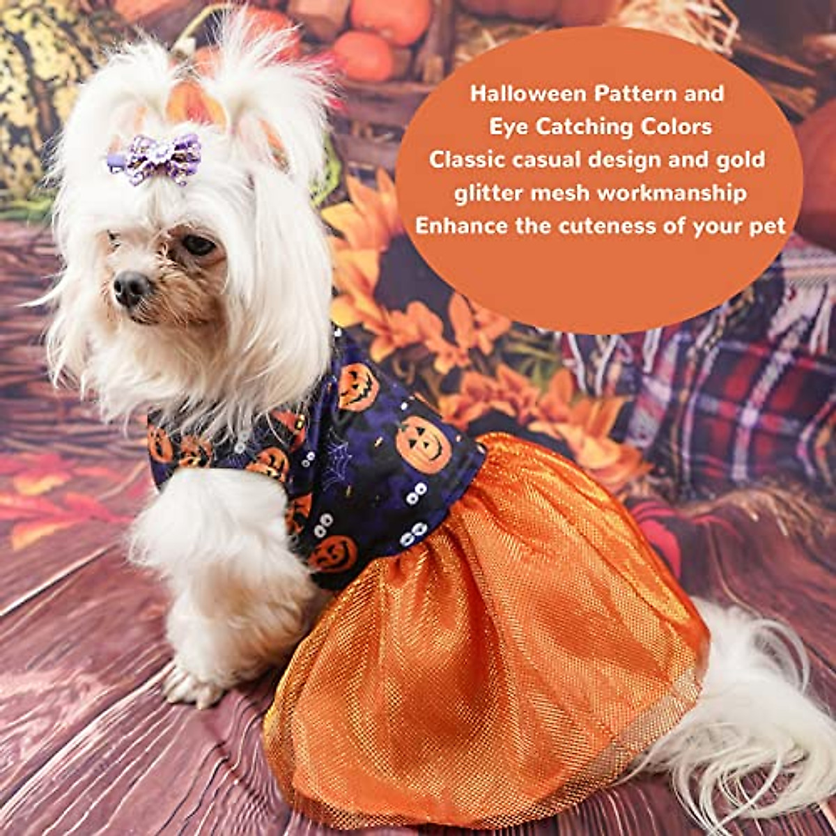 Pet Halloween Dress, Dog Halloween Dress Dog Halloween Dress Skin Friendly Lightweight Dog Costumefor Puppy Party Holiday(M)