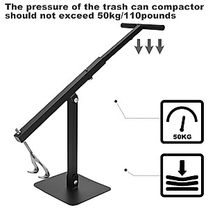 ikare Manual Trash Compactor for 60-100L Bins, Trash Compactor for Kitchen, Portable Small Trash Compactor, Waste Bin Compactor for Fast Food Restaurant