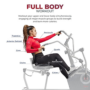 Sunny Health & Fitness Elite Recumbent Cross Trainer & Elliptical Machine with 12-Level Magnetic Resistance, Easy Adjust Seat & Exclusive SunnyFit® App Enhanced Bluetooth Connectivity - SF-RBE420049