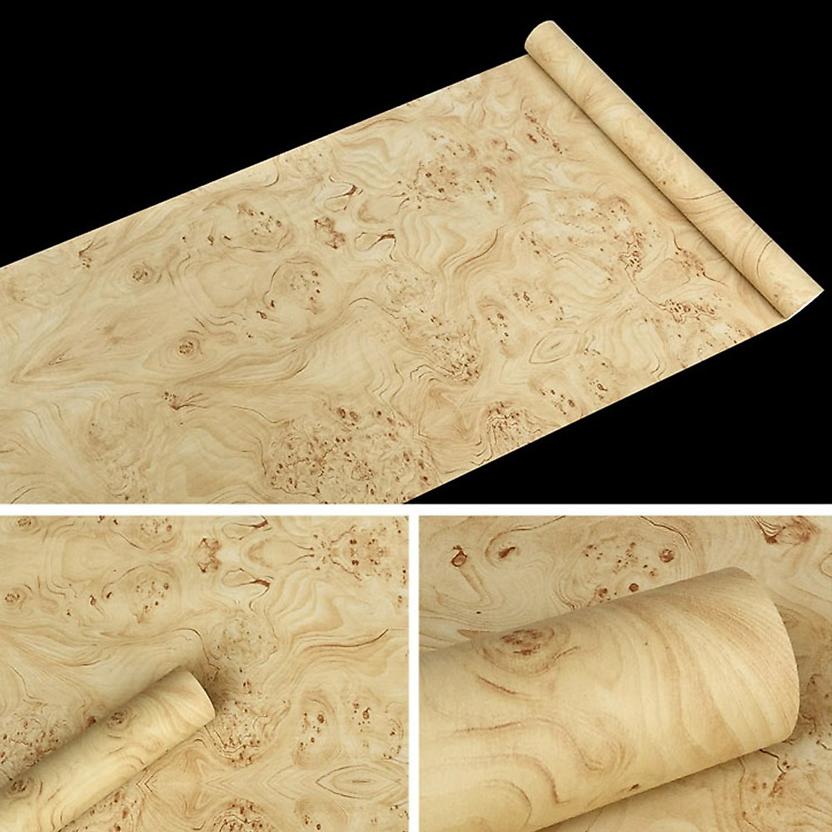 Yifely Nordic Style Wood Grain Tabletop Protect Paper Self-Adhesive Shelf Liner Overbed Table Sticker 17.7 Inch by 9.8 Feet