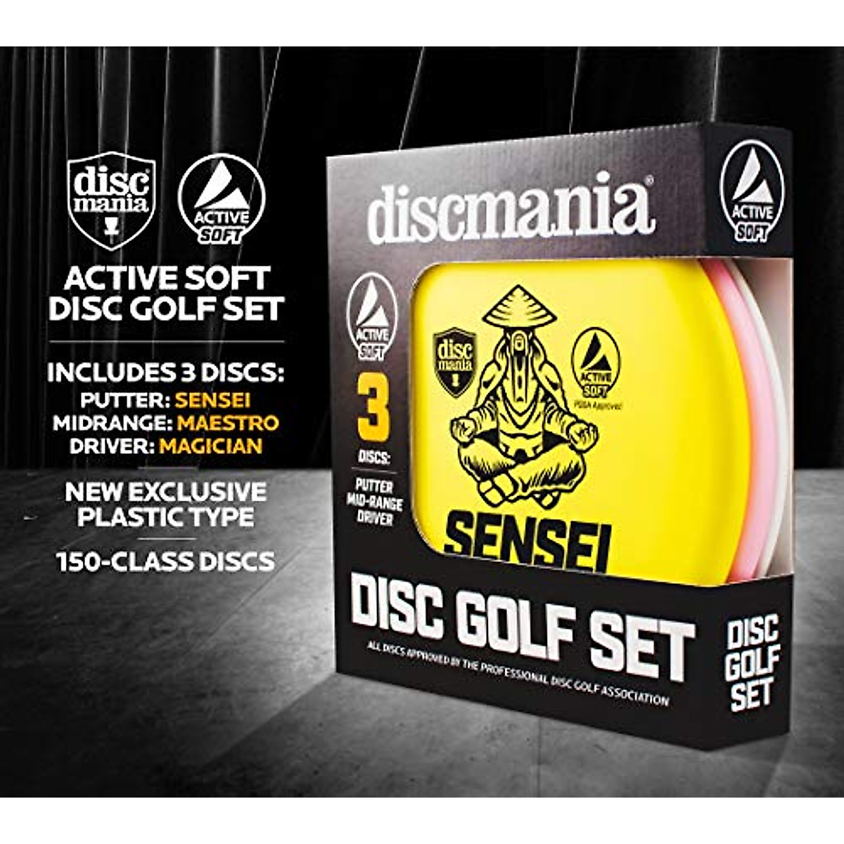 Discmania Active Soft Disc Golf Set of 3 – Includes Disc Golf Putter, Mid-Range and Driver, Frisbee Golf Disc Set, Disc Golf Starter Set (Colors Will Vary)